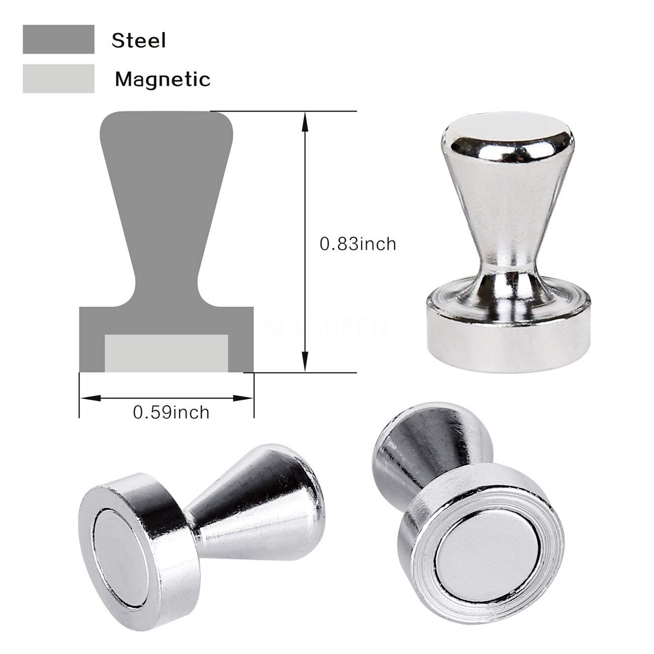Magnetic Push Pins | Silver Magnets | Push Pins Magnets Wholesales